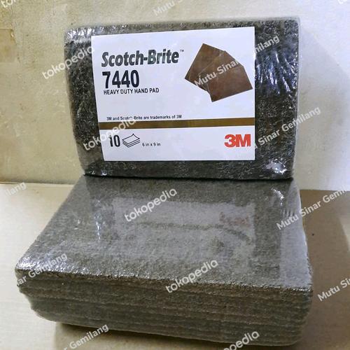 Jual 3M Scotch Brite 7440 Heavy Duty Hand Pad 6in x 9in isi 10pcs ...