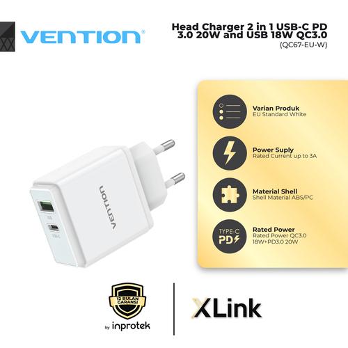 Promo Head Charger 2 in 1 USB-C PD 3.0 20W and USB 18W QC3.0 - EU ...