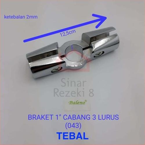 Jual Bracket Pipa Bulat 1" inch Cabang 3 LURUS Lubang Sambungan Join ...