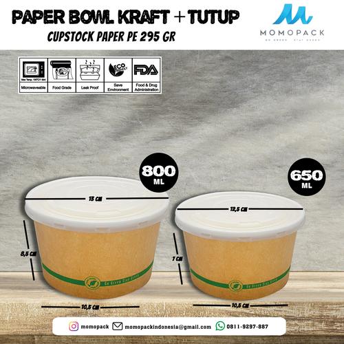Promo Paper Bowl Kraft + Tutup 650ml - Jakarta Utara - MomoPack | Tokopedia