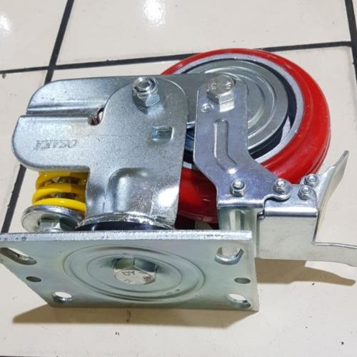 Jual roda spring pu 6 inch rem osaka/troli - Jakarta Barat - roda ...