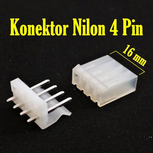 Jual Konektor Nilon 4 Pin Socket soket Connector White Housing Nilon ...
