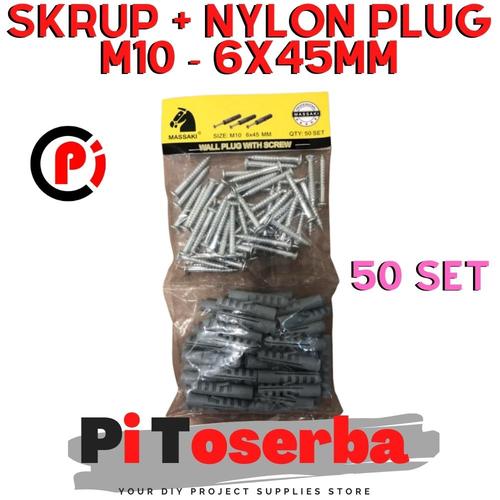 Jual Screw Skrup Plus Nylon Piser Dinding Ukuran M10 6 x 45mm Isi 50 ...