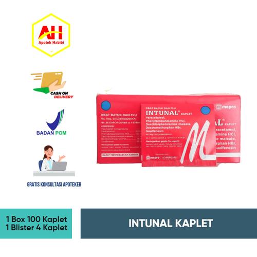 Jual INTUNAL 1 BLISTER ISI 4 KAPLET OBAT DEMAM PUSING MERIANG SAKIT ...