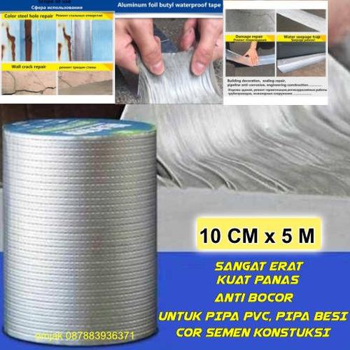 Promo Lakban Aluminum Foil tape Waterproof atap besi super kuat 10cm x ...