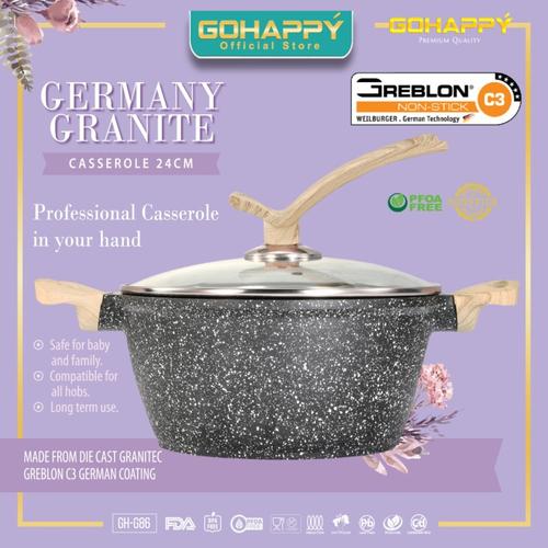 Jual CASSEROLE GRANITE GERMANY GOHAPPY GHG86 Stock pot Stewpot greblon ...
