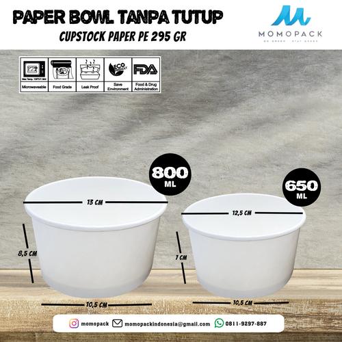 Promo Paper Bowl Putih Tanpa Tutup 800ml - bowl+inner+ttp - Jakarta ...