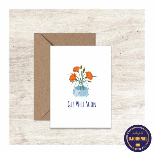Jual Kartu Ucapan GWS - Get Well Soon Greeting Card - Flower ...