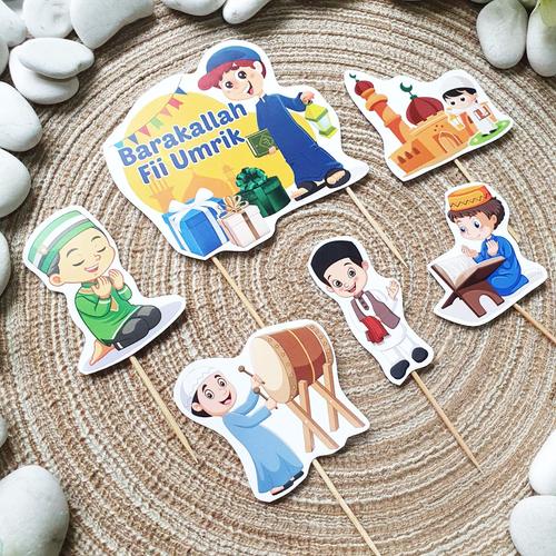 Jual SK Islamic Boy Santri Barakallah Fii Umrik Birthday Cake Topper ...