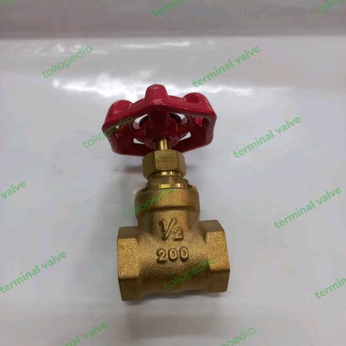 Jual gate valve perruno 1/2"/stop kran putar 1/2"/gate valve kuningan 1 ...