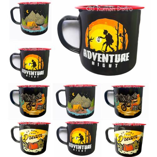 Jual Gelas Cangkir Mug Stainless Kopi Pantai Enamel Outdoor Gunung ...