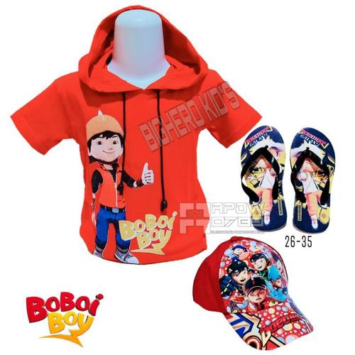 Jual Paket Murah 3in1 Kaos Hoodie BOBOIBOY /free Topi Dan Sandal Spon ...