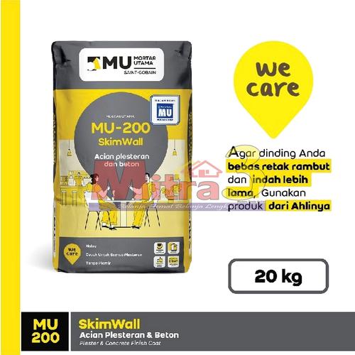 Jual MU 200 SkimWall 20 KG MORTAR UTAMA Semen Acian Instan Plesteran ...