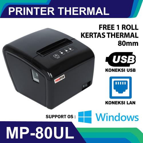 Jual PRINTER THERMAL AUTOCUTTER 80MM MINIPOS MP80 USB+LAN GARANSI 1 ...