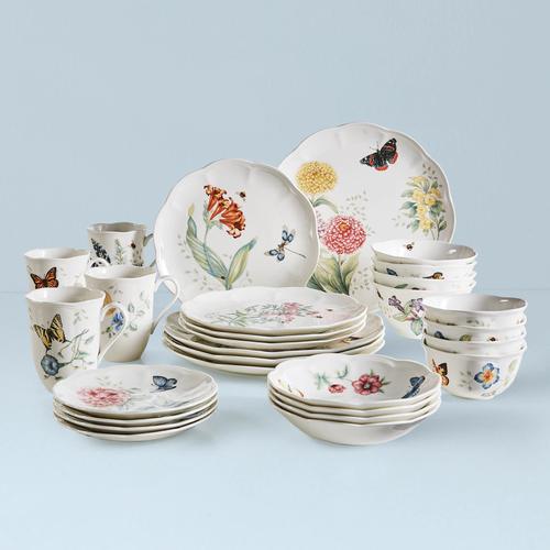 Jual Lenox Butterfly Meadow 28-Piece Dinnerware Set Dining Dinner ...