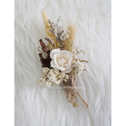 Jual Groom Corsage Boutonniere Korsage Pin Jas Pria Dried Flower Hiasan ...