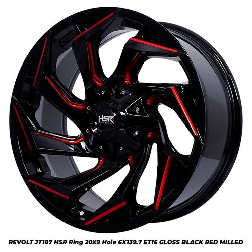 Jual velg mobil REVOLT JT187 HSR R20X9 H6X139,7 ET15 GB/RED MILLED ...