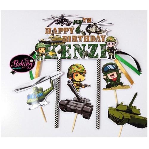 Jual Topper Cake Tusukan Hiasan Kue Ulang Tahun - Tentara Army ...