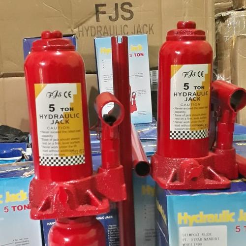 Jual DONGKRAK MOBIL 5 TON HIDROLIK HYDRAULIC JACK BOTOL TRUK_ Merah ...