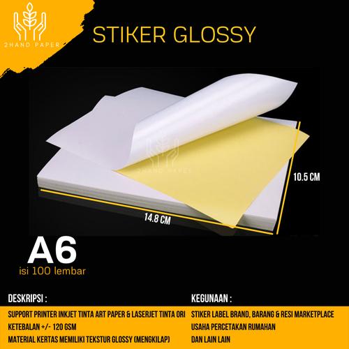 Jual Kertas Stiker Cromo Glossy A6 isi 100 lembar - Kertas Sticker A6 ...