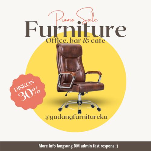 Promo kursi kantor kaki roda kursi boss kursi direktur zeus - Hitam ...
