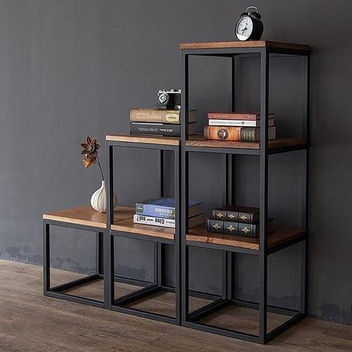 Jual Rak Lemari Kubus Kokat Tingkat Model Industrial Kayu Jati Frame ...
