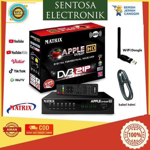 Jual SET TOP BOX DVB2IP MATRIX APPLE MERAH + HDMI + WIFI DONGLE ...