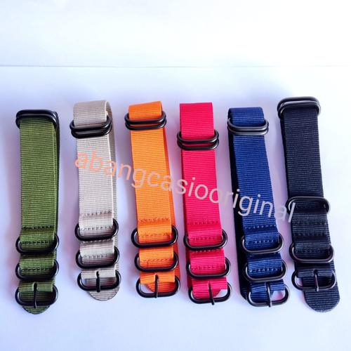Jual Tali Zuli Tali Nato Buckle Hitam Tali Canvas Model Polos - 18mm ...
