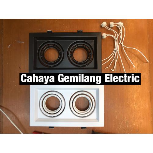 Jual Kap lampu mr16 isi2 isi 2 hitam 2gang 2 gang halo spot halospot - Putih - Jakarta Pusat ...