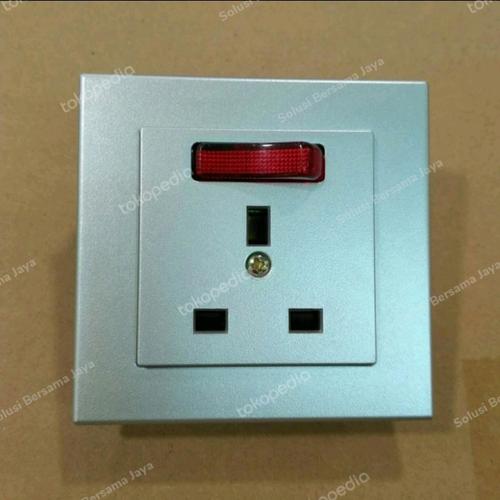 Jual STOP KONTAK AC WITH INDIKATOR SWITCH - BROCO PLANO SILVER ...