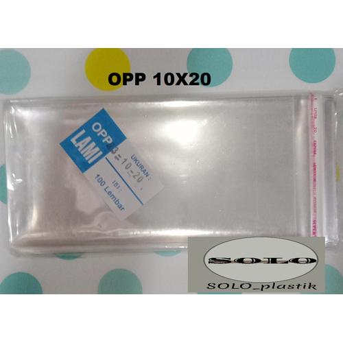 Jual Plastik OPP 10x20 bening 100 lembar rekat lem seal undangan masker ...
