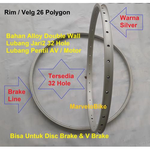 Jual Rim Velg Sepeda 26 MTB Polygon 36 Hole Hitam Polos - Kota Depok ...