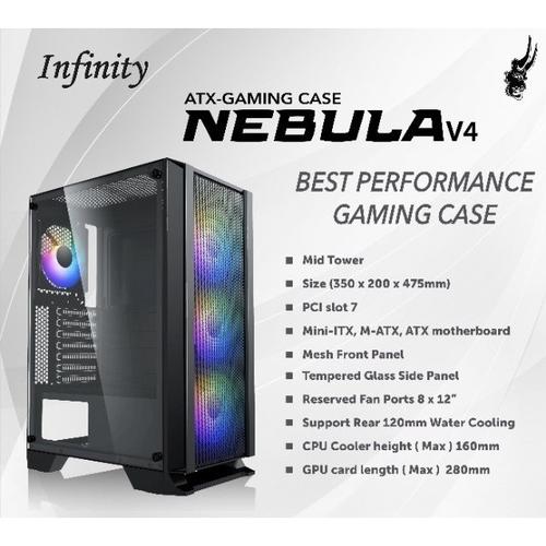 Jual Casing PC Komputer Infinity Nebula V4 Mid Tower ATX Case - Hitam ...