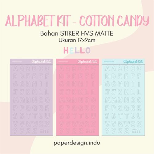 Jual ALPHABET COTTON CANDY STICKER SET STIKER LUCU TEMPELAN SCRAPBOOK ...