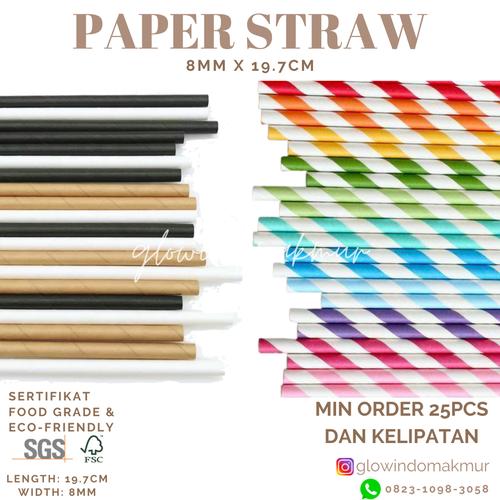 Jual Sedotan Kertas Paper Straw 8mm STERIL HIGIENIS - Coklat Kraft ...