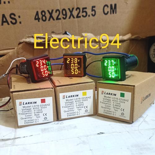 Jual pilot lamp digital volt amper hz 1 phase larkin kotak - Hijau ...