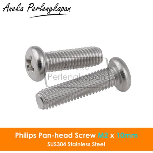 Jual DIN7985 Philips Panhead Screw / Baut Plus Stainless Steel M2 x 10 ...