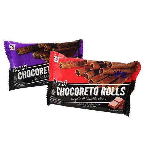 Jual 2+1 MAYASI Chocoreto Black Forest atau Chocolate 34gr wafer roll ...