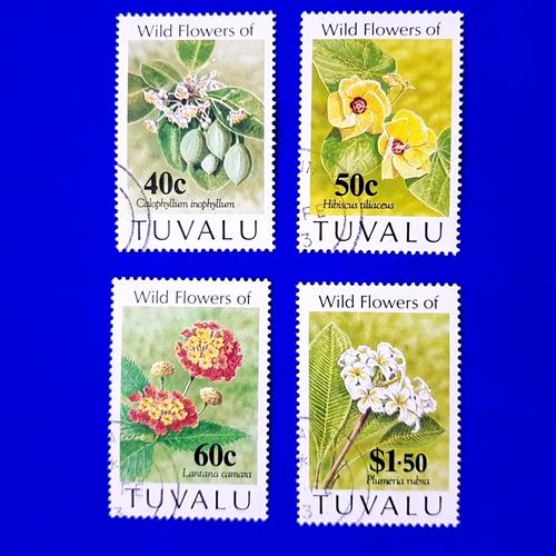 Jual Prangko BUNGA. Wild Flowers of TUVALU. Lantana camara, Plumeria ...
