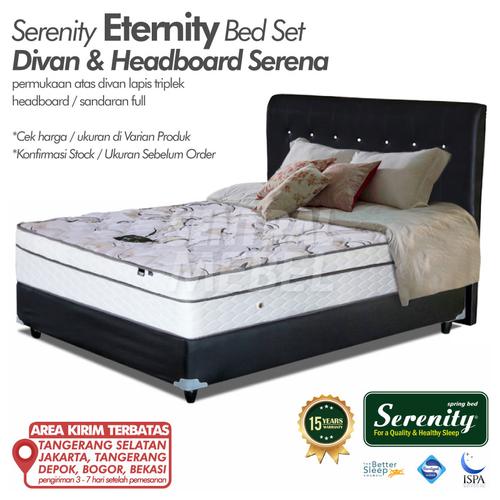 Jual springbed serenity eternity plush top - set divan headboard serena ...