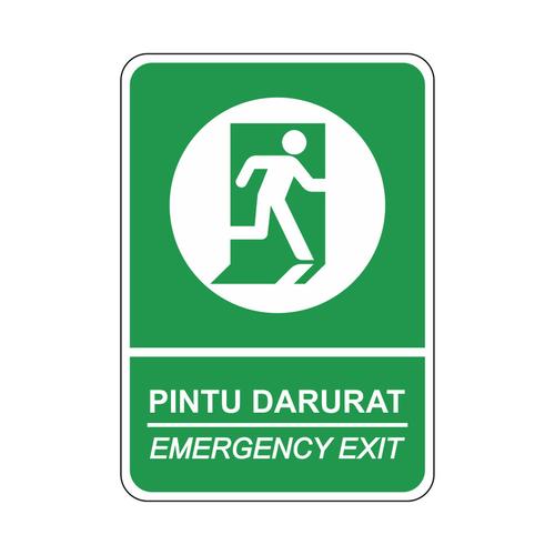 Jual Rambu Plang Pintu Darurat (Emergency Exit) 20cm x 30 cm akrilik ...