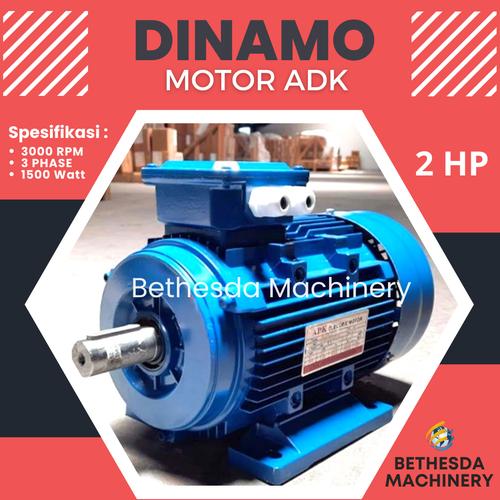 Jual ADK 2 HP Dinamo Motor RPM 3000 1500 1000 B3 3 Phase 1.5Kw Listrik ...