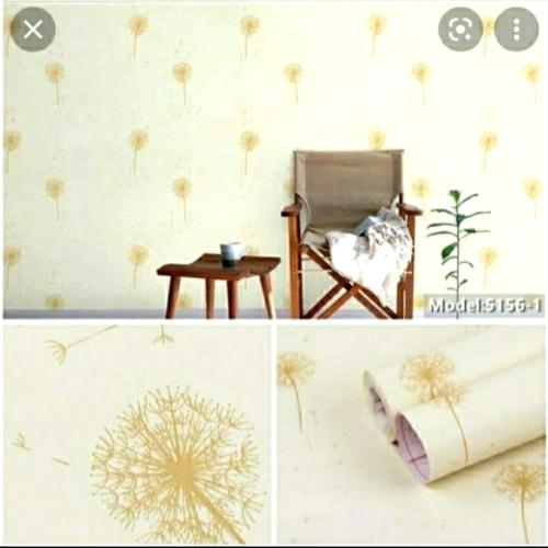 Jual Wallpaper sticker dinding bunga dandelion cokelat cream 3d ...