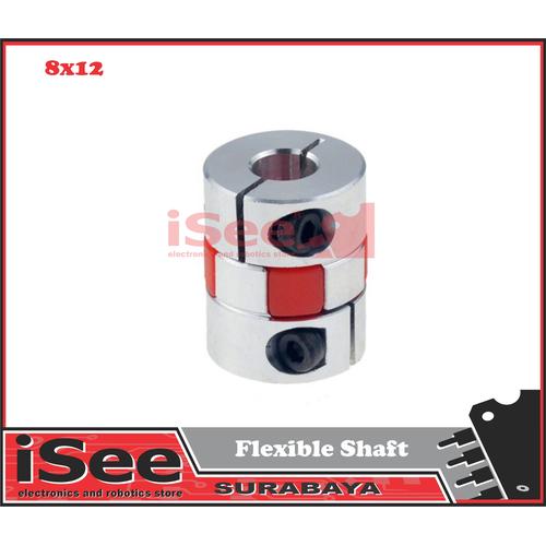 Jual Sleeve Flexible Shaft 8x12 mm Coupling Motor Coupler D25L30 CNC ...
