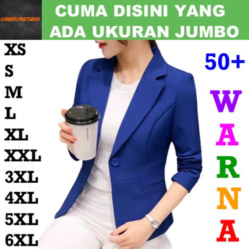 Jual Jas Wanita Blazer Cewek BIRU BCA POLOS 1 Celana Rompi Jumbo Big ...