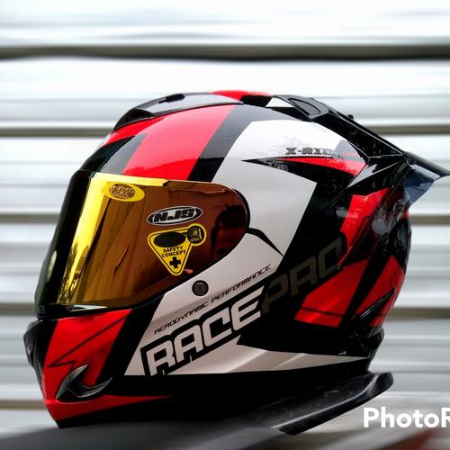 Jual HELM FULLFACE GM RACEPRO PAKET GANTENG FLAT VISOR WITH SPOILER ...