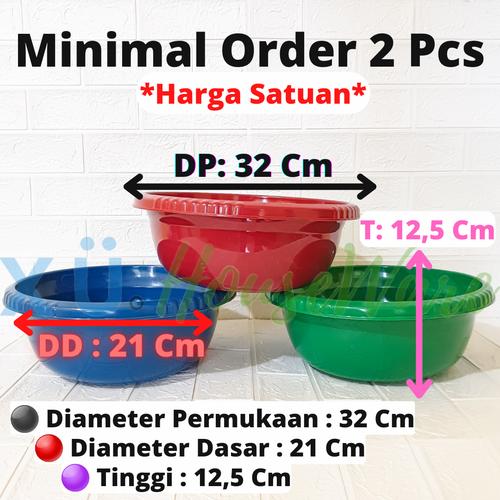 Jual Baskom 14 Jumbo S D: 32 cm T: 12,5 cm | Baskom Plastik Warna-Warni ...