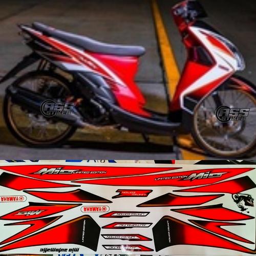 Promo striping stiker mio soul karbu motif limited edition - Merah ...