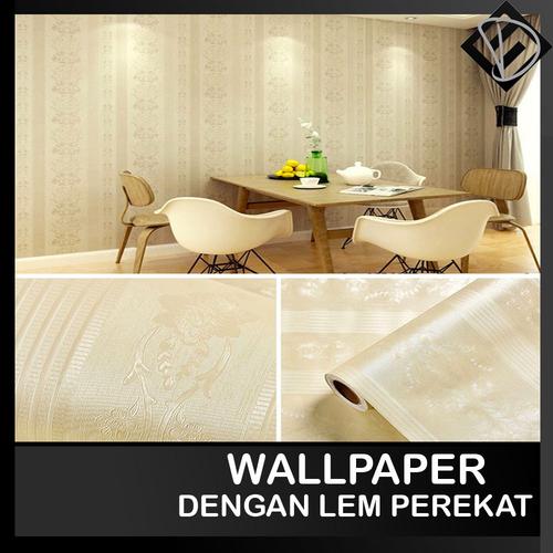 Jual Wallpaper Sticker Dinding Polos Gold/Emas Tekstur Batik Bunga ...