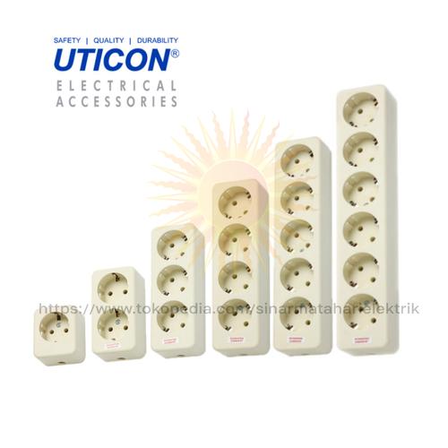 Jual Stop kontak colokan terminal arde kuningan uticon 1 2 3 4 5 6 lubang - 4 lubang - Kota ...